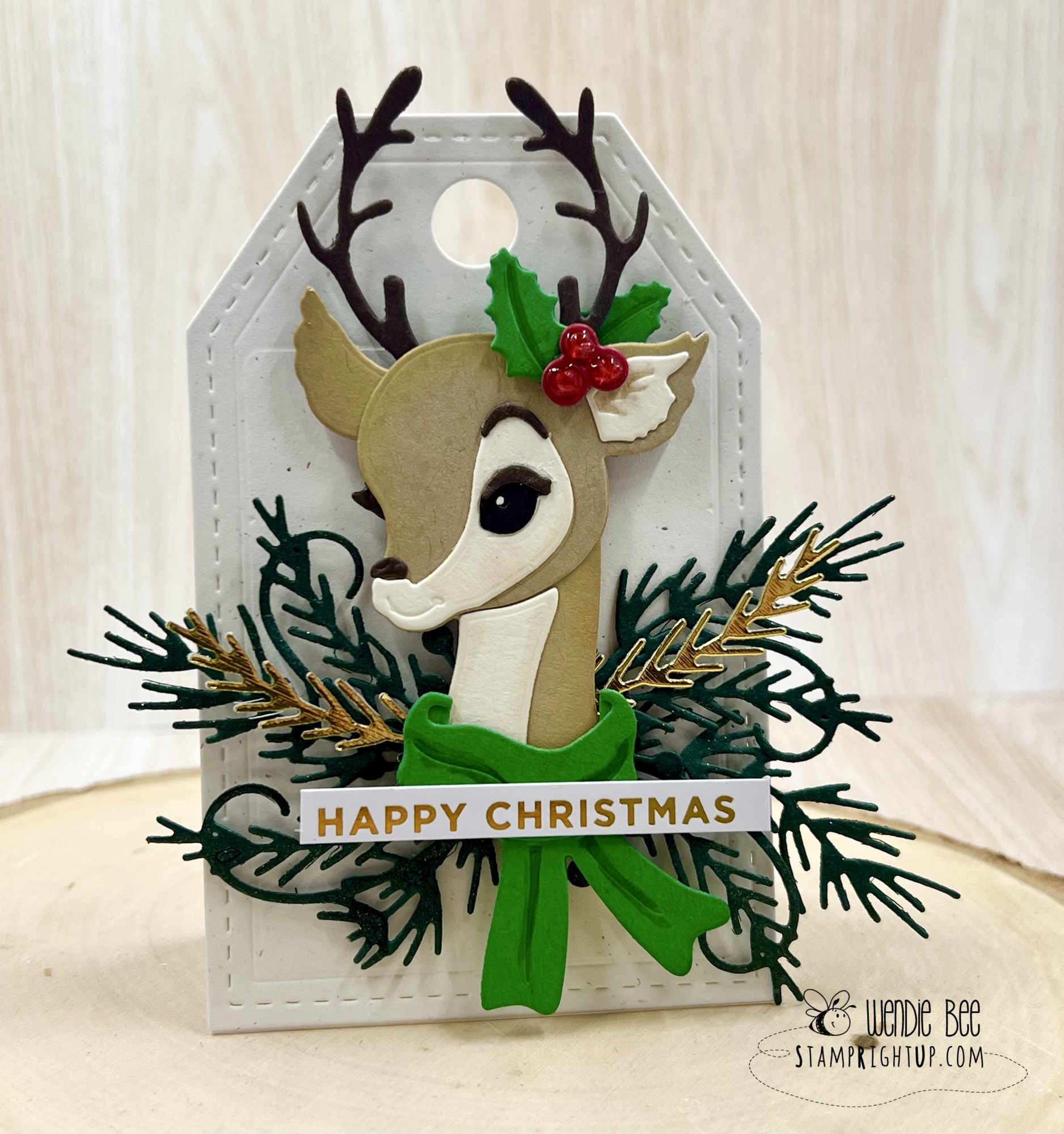 Honey Bee Stamps: Lovely Layers Vintage Reindeer mini card gift tag ...