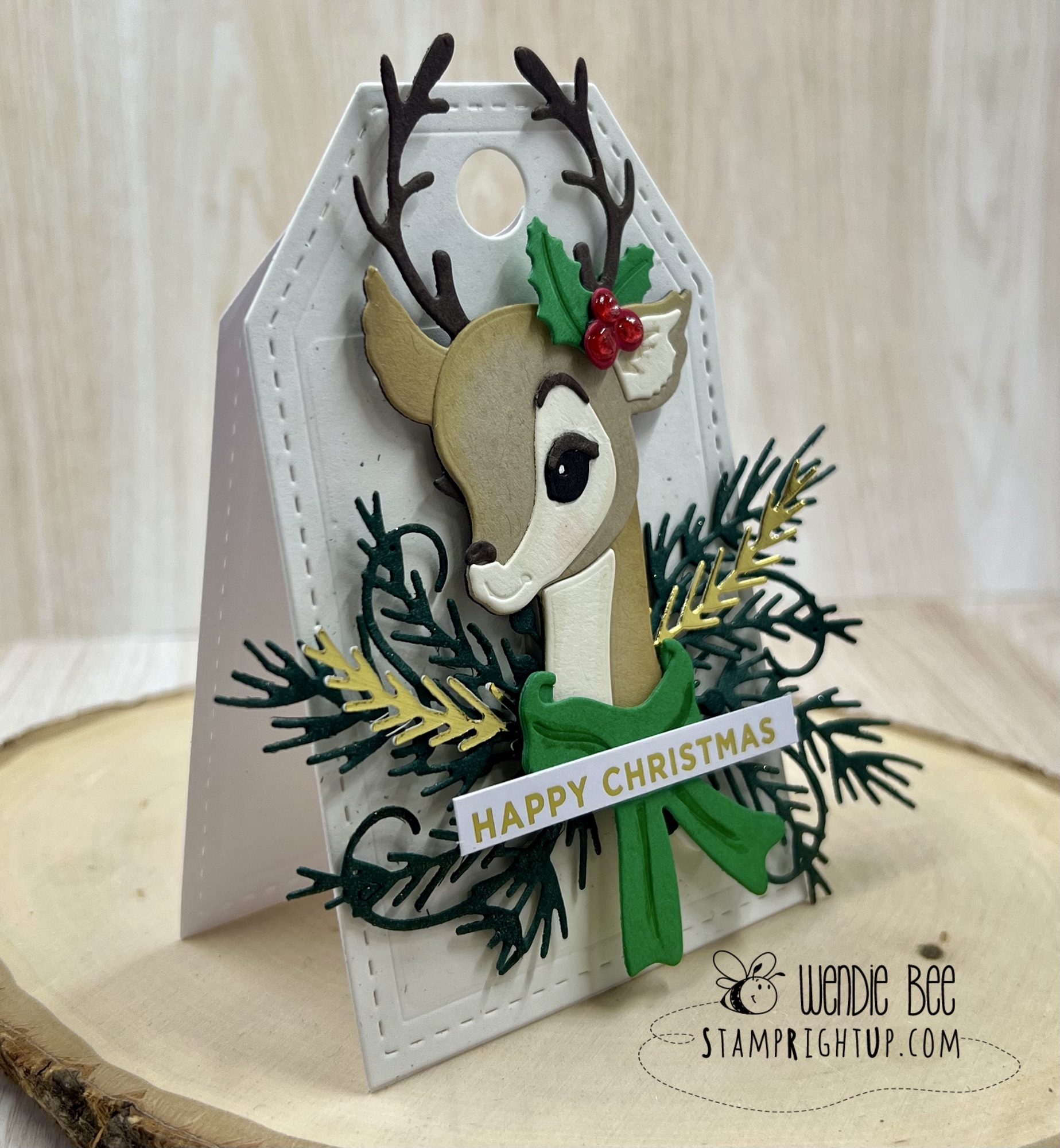 Honey Bee Stamps: Lovely Layers Vintage Reindeer mini card gift tag ...